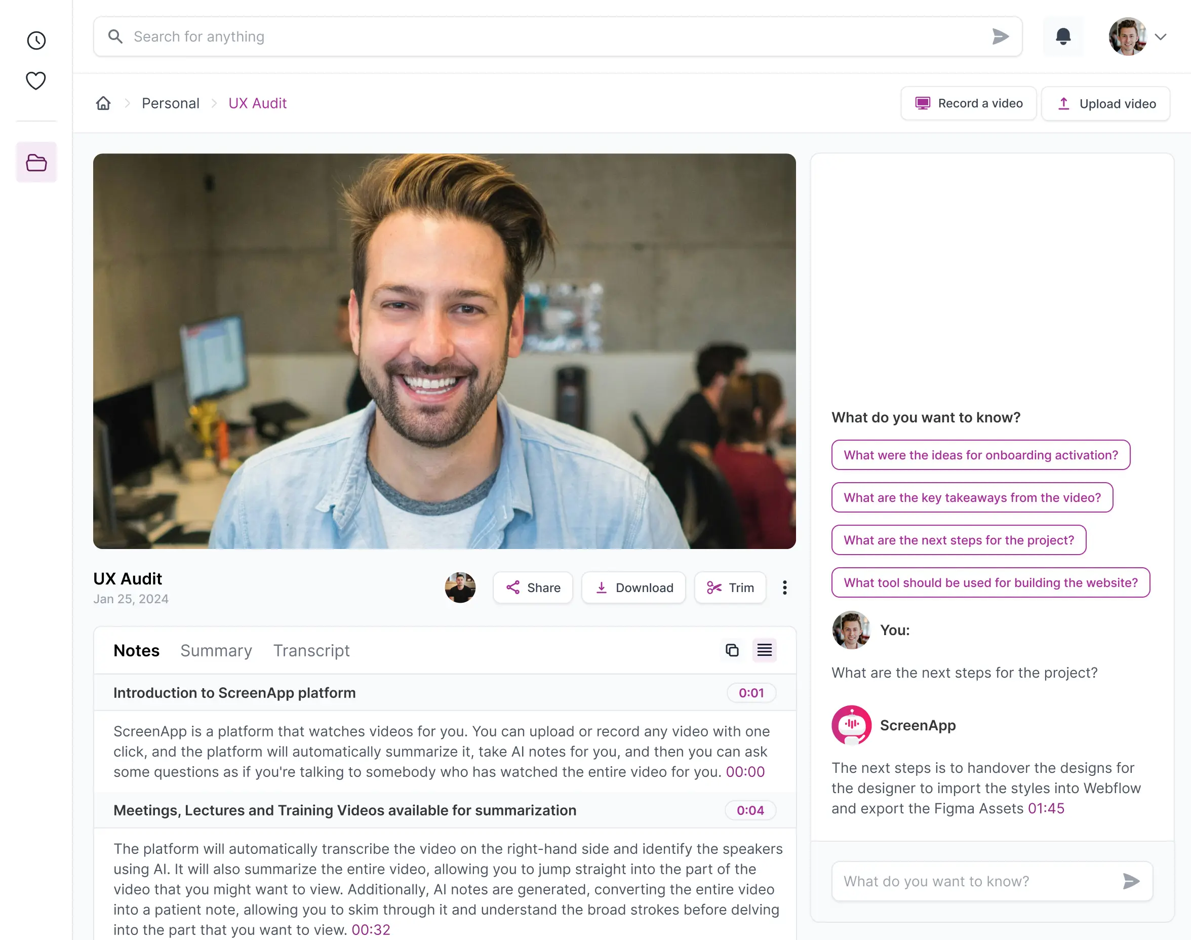 AI YouTube Chapter Generator | ScreenApp